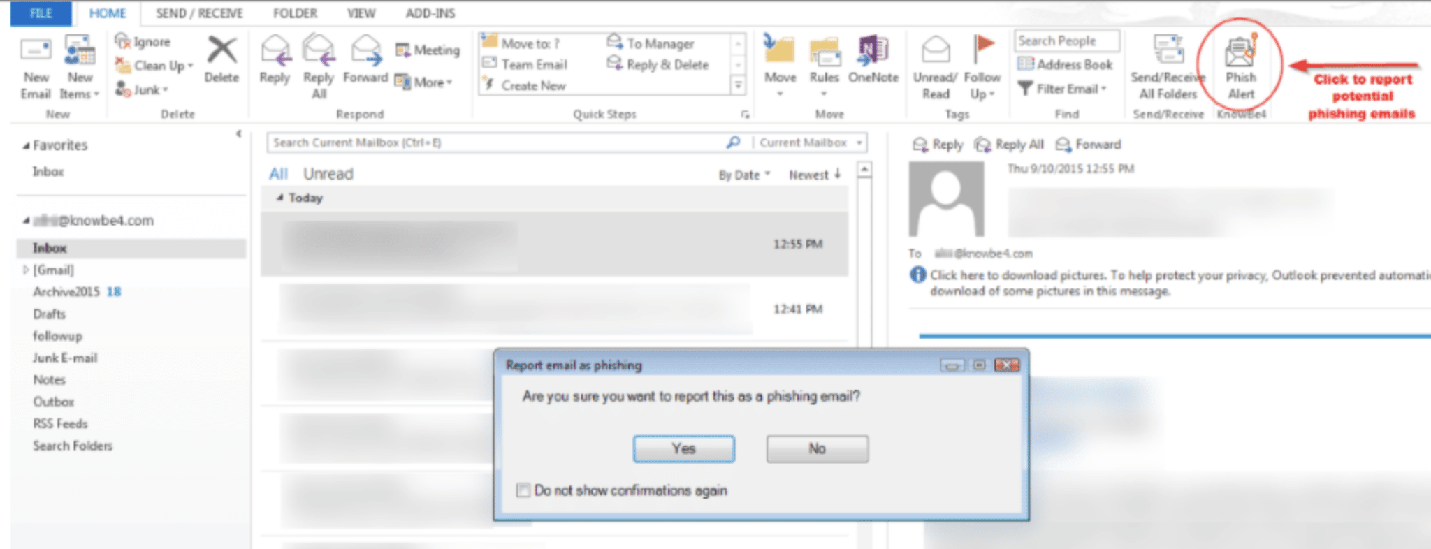 What Is This New Phishing Button In Microsoft Outlook?